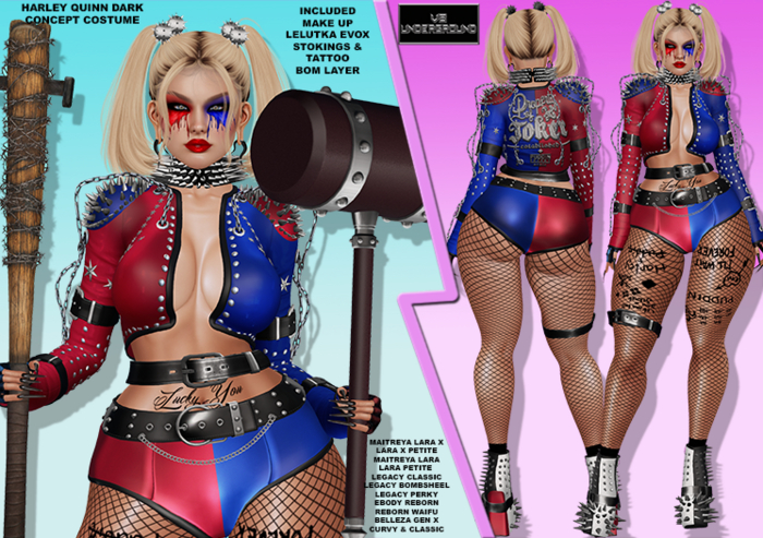 Second Life Marketplace Harley Quinn Concept Costume Complet Outfit